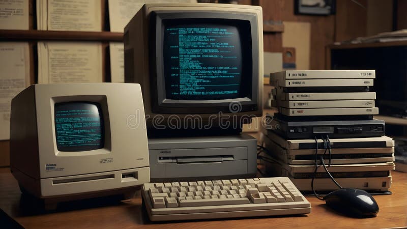 Classic Internet Era: Early Web Pages and Dial-Up Modem in Action Stock ...