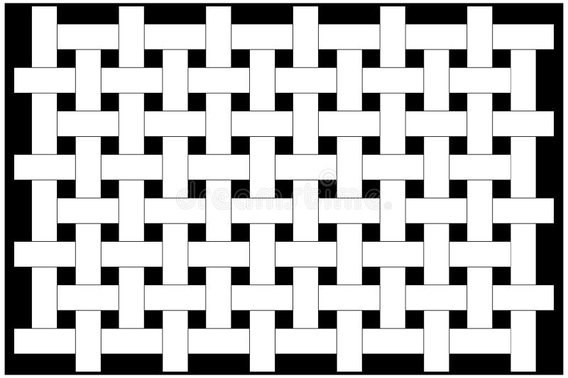 Classic Interwoven Black and White Geometric Weave Pattern with Bold ...