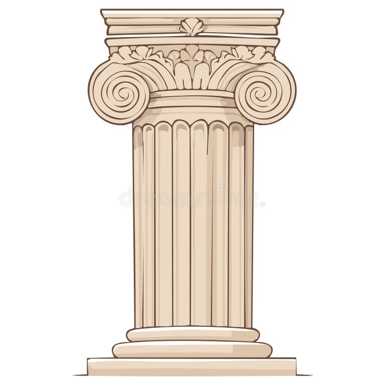 Classic Ionic Column Architecture Detail with Decorative Scrolls and ...