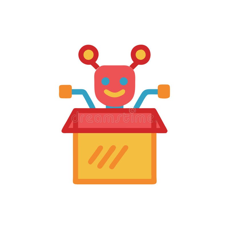 Classic Jack-in-the-Box Icon for Nostalgia Stock Illustration ...
