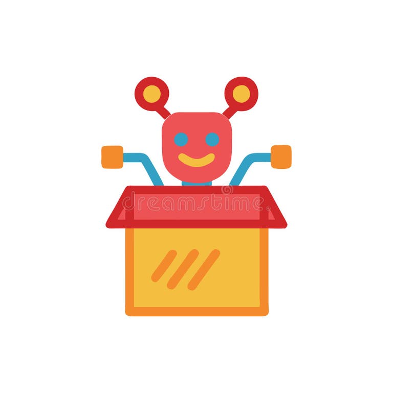 Classic Jack-in-the-Box Icon for Nostalgia Stock Illustration ...