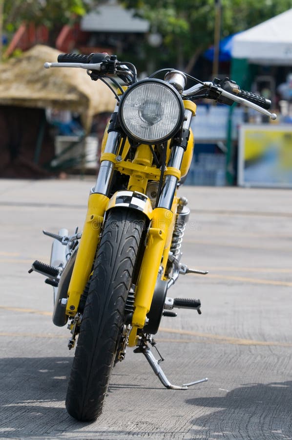 Classic Japanese Motorcycle Stock Image - Image of yellow, classic ...