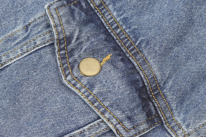 Classic Jeans Jacket Pocket Button Close-up Stock Photo - Image of ...