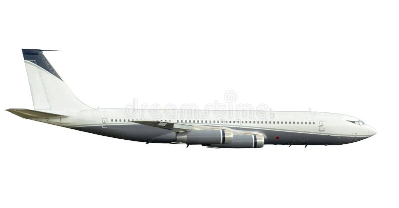Classic Jet Airplane Isolated Side View Stock Photo - Image of side ...