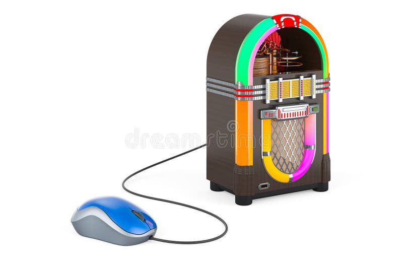 Vintage Jukebox Front View, 3D Rendering Stock Illustration ...