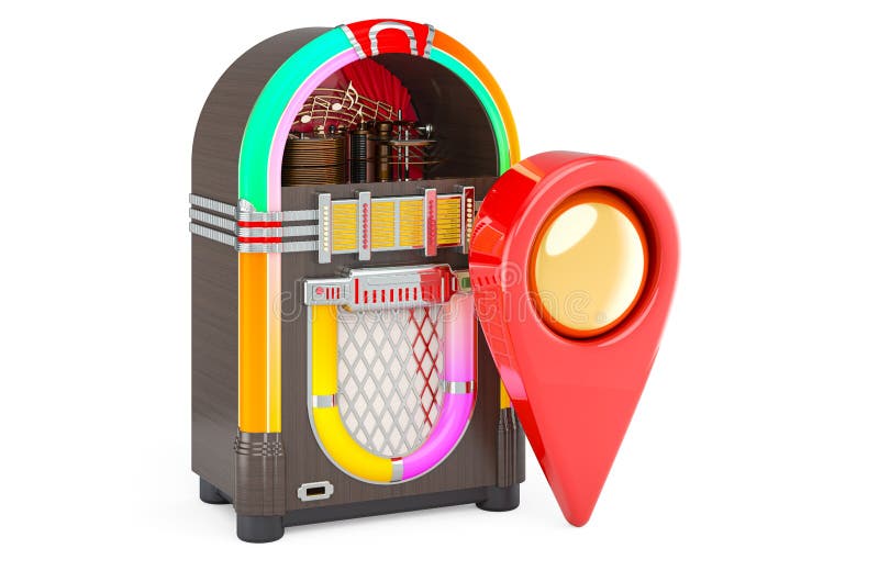 Vintage Jukebox Front View, 3D Rendering Stock Illustration ...