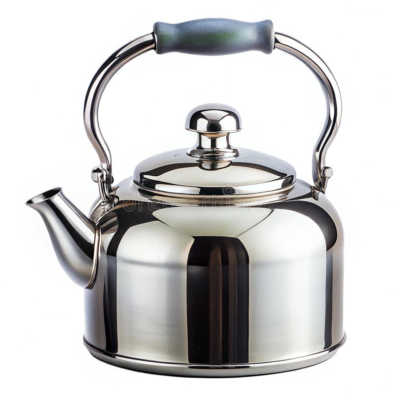 Classic Kettle with Handle Isolated on White Background Stock ...