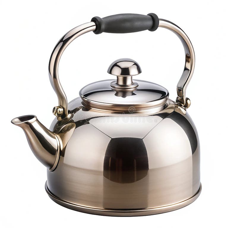 Classic Kettle with Handle Isolated on White Background Stock ...