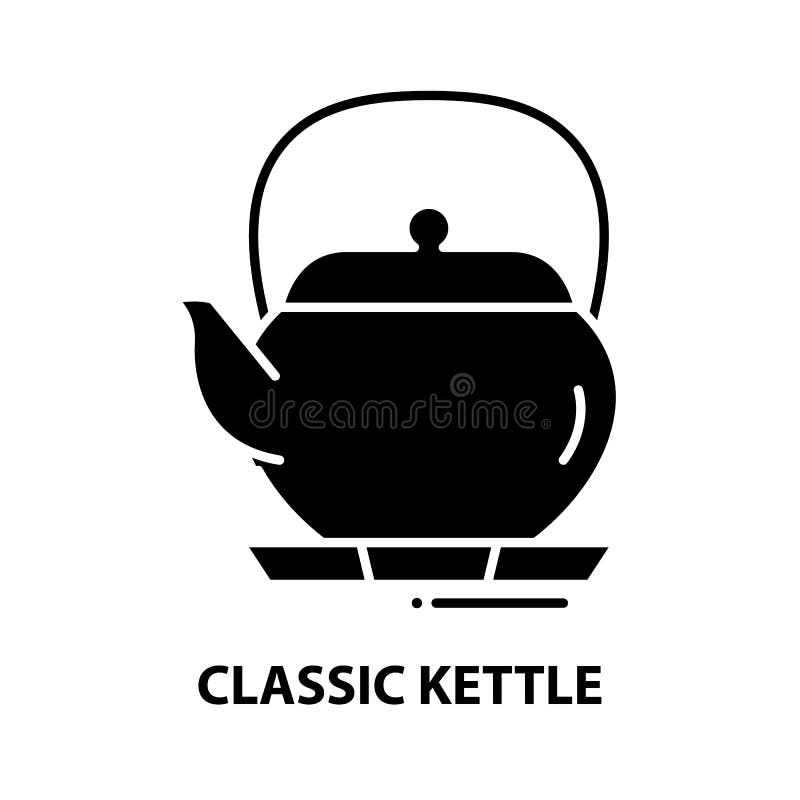 Classic Kettle with Handle Line and Solid Icon. Coffee Teapot with Hot ...