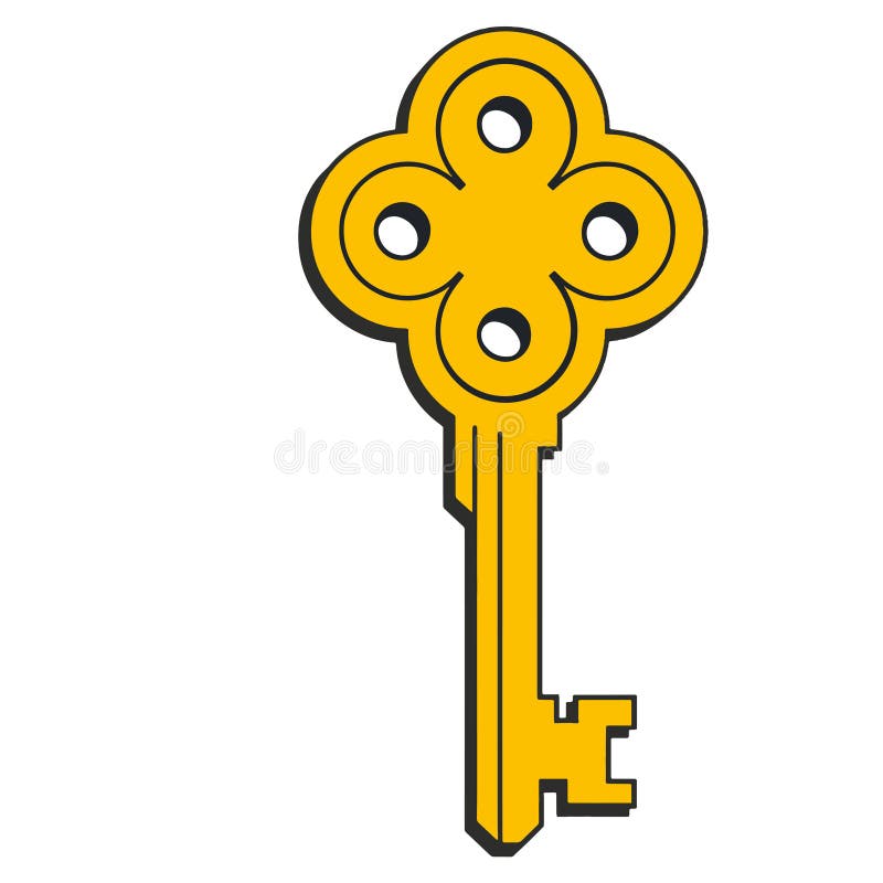 Classic Key Icon. Simple Vector Illustration of an Old Fashioned Key ...