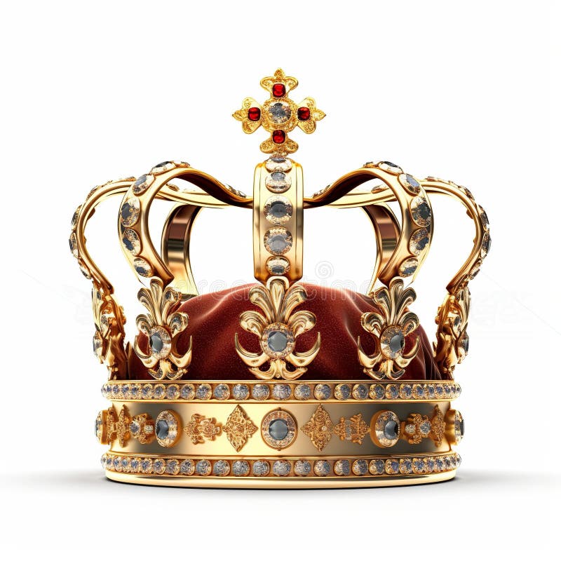 Classic Kings Crown Isolated on a White Background, Generative Ai Stock ...