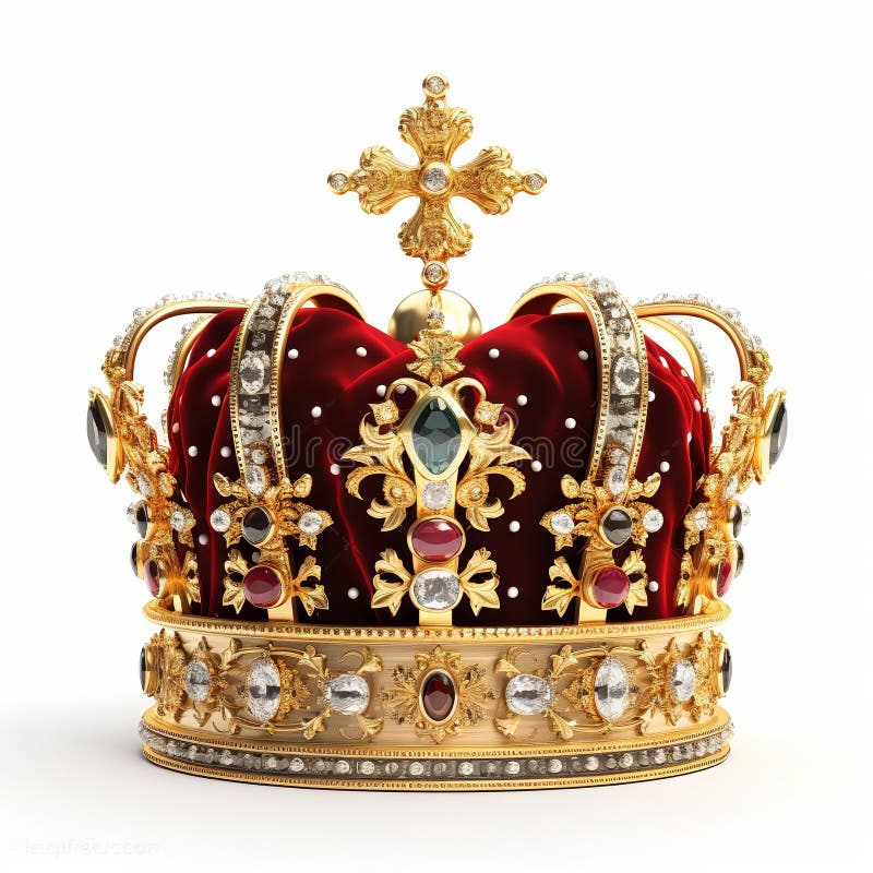 Classic Kings Crown Isolated on a White Background, Generative Ai Stock ...