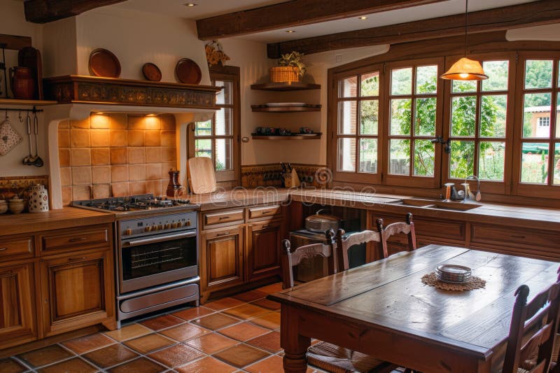 Classic Kitchen Interior Design with Timeless Charm. AI Generative ...