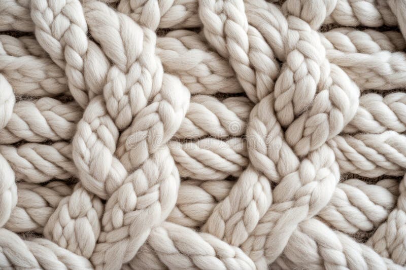 Classic Knitted Wool Texture, Thick Braided Patterns in Neutral Beige ...