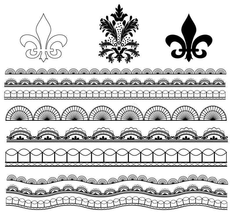 Classic Lace, Damask, and Fleur De Lis Stock Vector - Illustration of ...