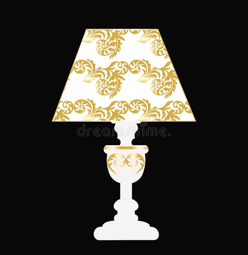 Classic Lamp with Golden Ornaments Stock Vector - Illustration of ...