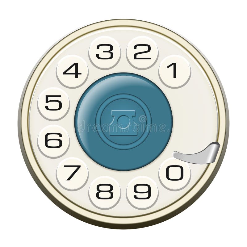 Classic Land Line Rotary Dial on White Vector Stock Vector ...
