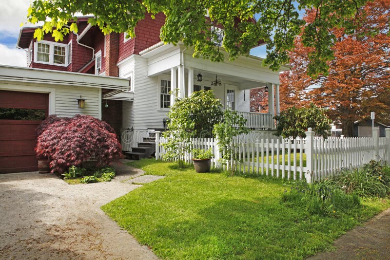 Classic Large Craftsman Old American House Exterior. Stock Image ...