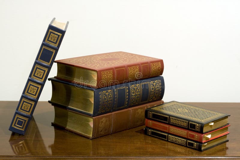 Classic Leather Bound Books Stock Photo - Image of intelligence, school ...