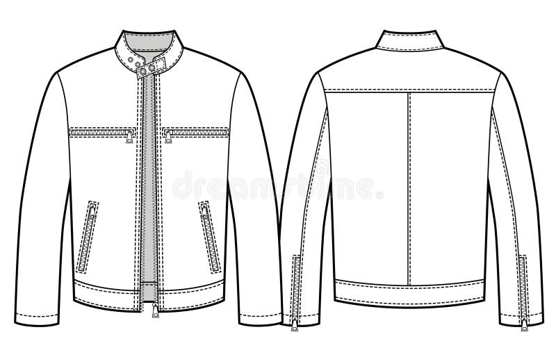 Classic Leather Jacket. Men S Casual Clothing. Stock Vector ...