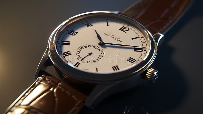 Classic Leather Strap Watch in Stunning High-Resolution Close-Up Shot ...