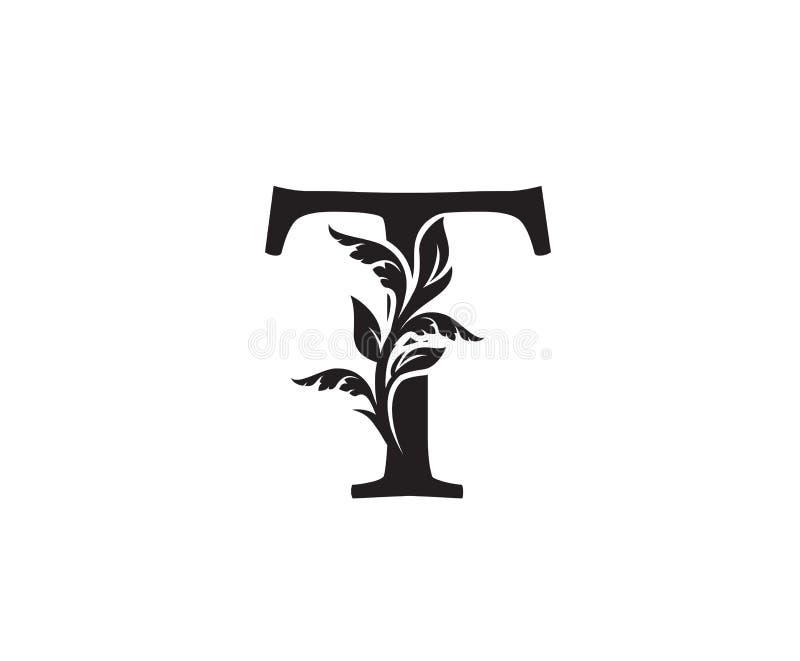 Classic Letter T Heraldic Logo. Vintage Classic Ornate Letter Vector ...
