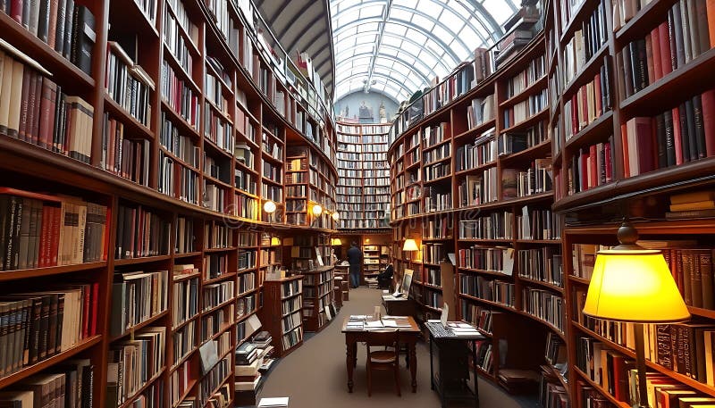 Classic Library Bookshelf with Books, Knowledge and Learning, Reading ...