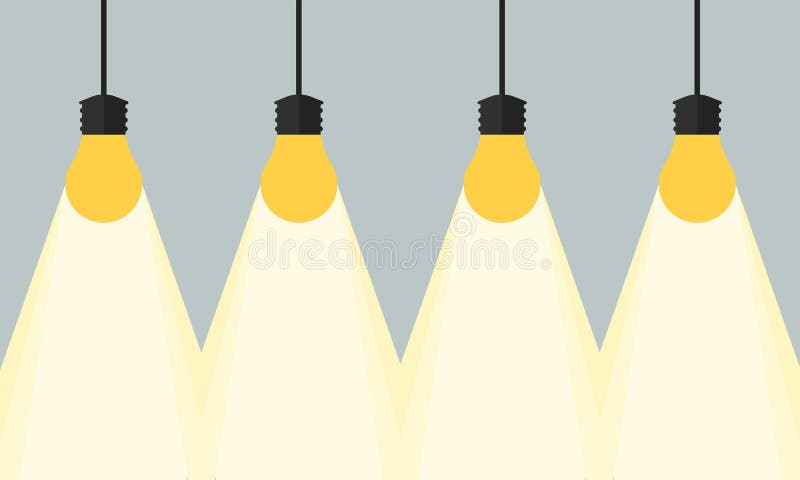 Classic Light Bulb Banner Vector. Light Bulb Bright Banner for Concept ...