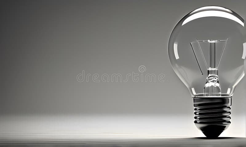 Classic Light Bulb in Black and White Background Stock Illustration ...