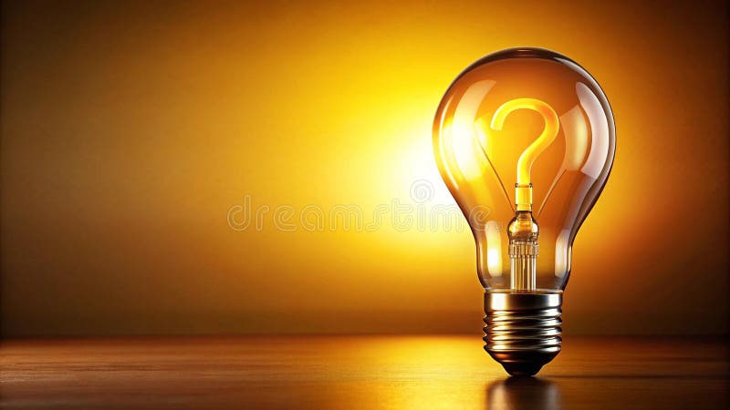 A Classic Light Bulb Embracing Curiosity: a Question Mark Illuminates ...