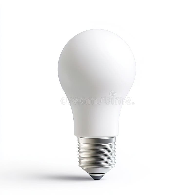 A Simple White Light Bulb on White Background Stock Image - Image of ...