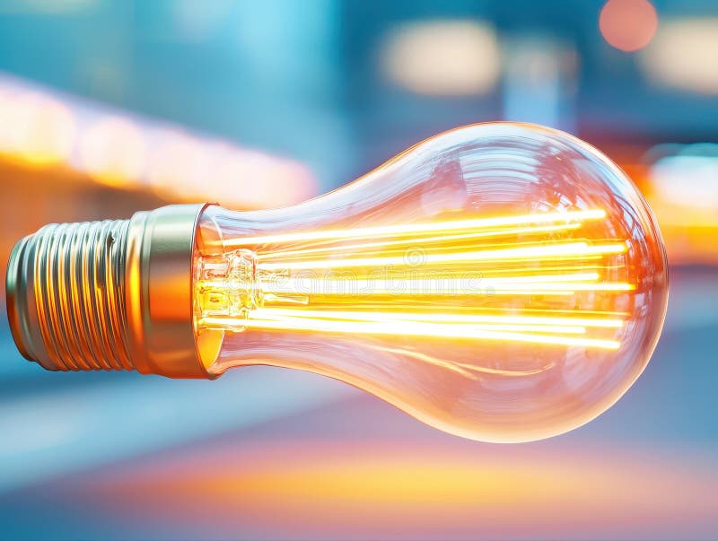 Classic Light Bulb on a Table Representing Ideas, Innovation, and ...