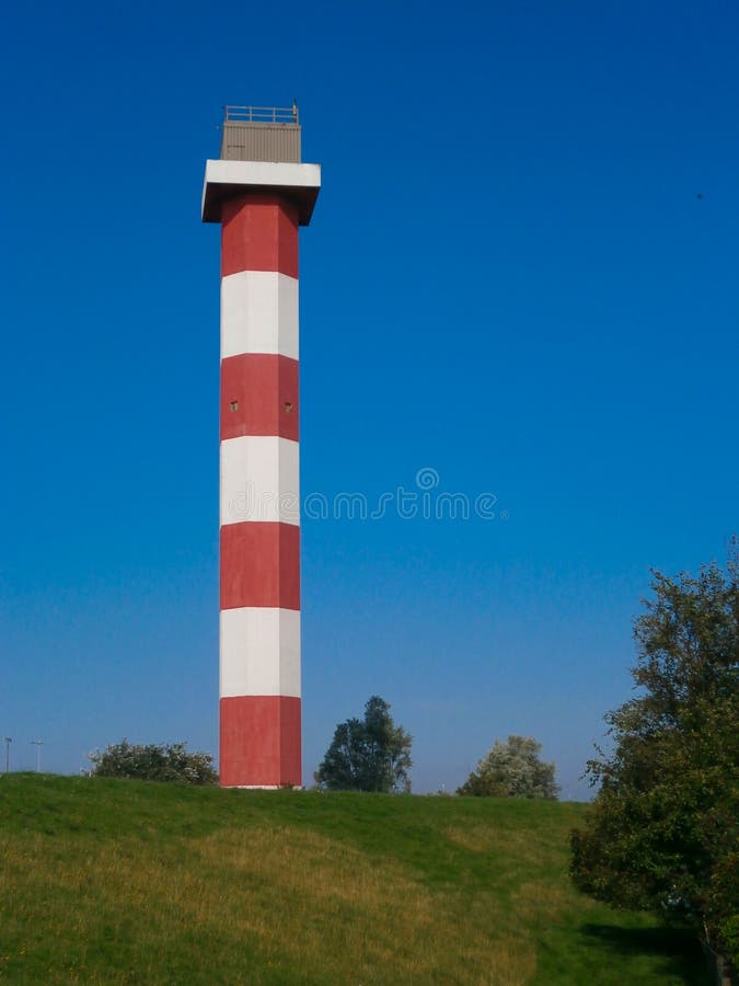Classic Lighthouse at Europoort Stock Photo - Image of house, holland ...