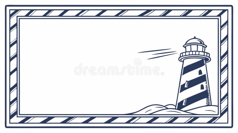 Lighthouse Frame Corner, Maritime Design, Sea Border, Ocean Theme ...