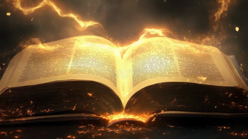 A Classic Literature Book with Flames Engulfing the Cover, Perfect for Use in Illustrations ...