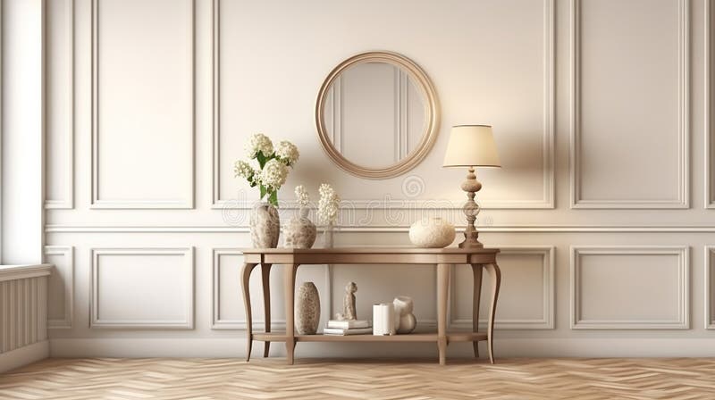 Classic Living Room Interior Showcases a Stunning Console Table ...