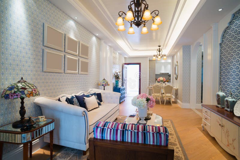 Classic Small Old House Living Room Interior. Stock Photo - Image of ...