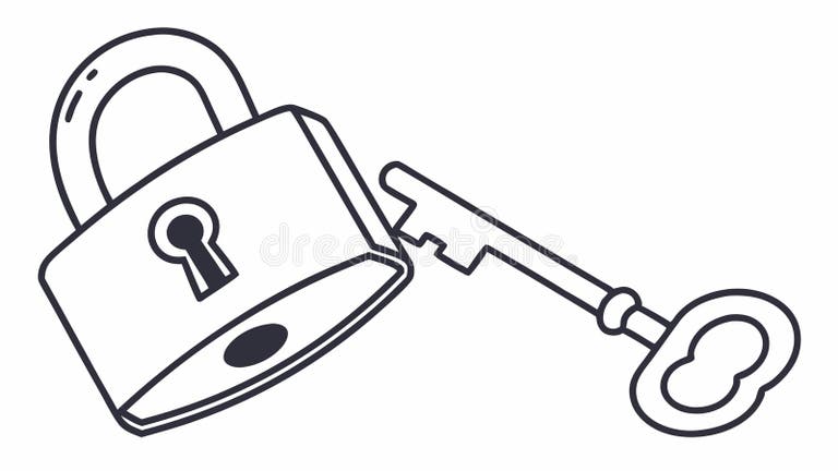 Classic Lock and Key, Security and Problem Solving. Vector Design ...
