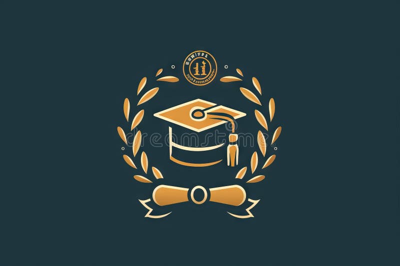 Classic Logo with a Diploma and Laurel Wreath. Stock Illustration ...