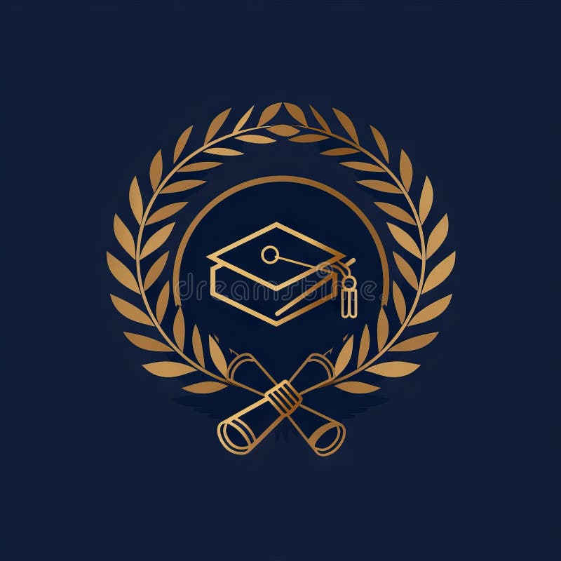 Classic Logo with a Diploma and a Wreath. Stock Illustration ...