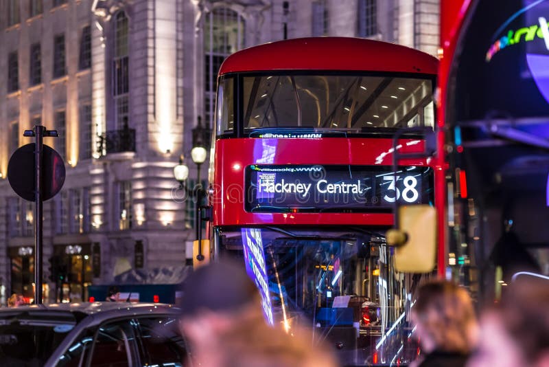 Classic London Red Bus in the Christmas Time, London Editorial Stock ...