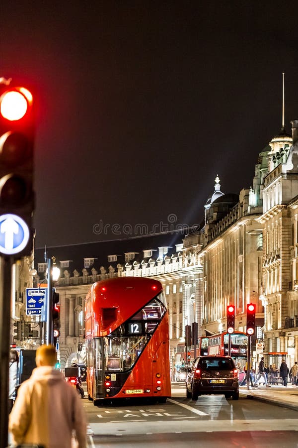 Classic London Red Bus in the Christmas Time, London Editorial ...
