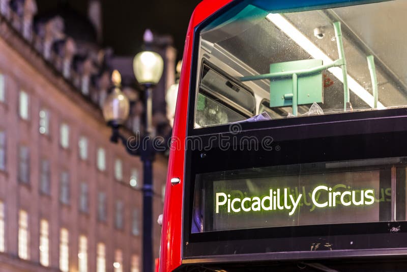 Classic London Red Bus in the Christmas Time, London Stock Image ...