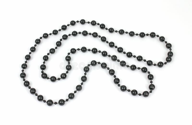 Classic Long Strand Black Beads Stock Image - Image of jewelry, large ...