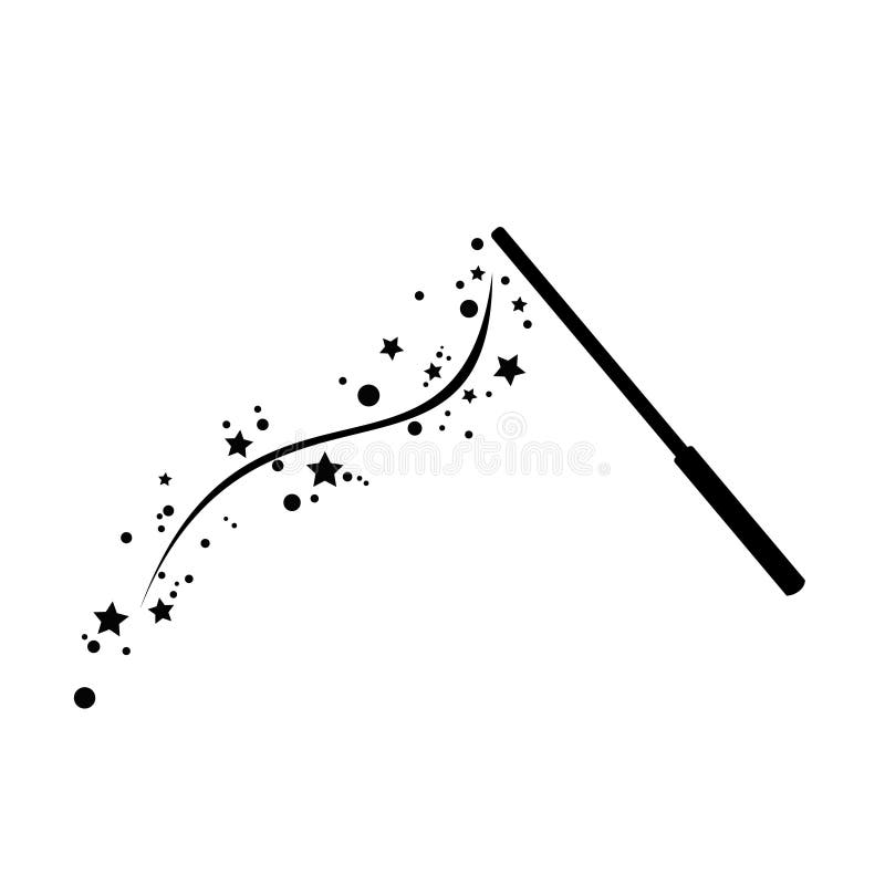 Classic Magic Stick with Stars, Fairy Tale Icon, Wand Vector Stock ...