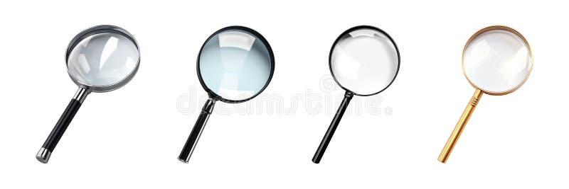 Classic Magnifying Glass Set for Detailed Analysis on Isolated ...