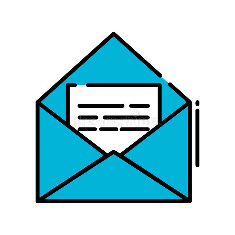 Colorful Envelope with a Letter and Black Border Stock Illustration ...