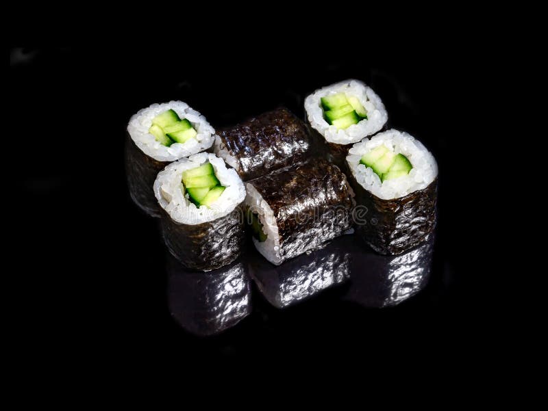 Classic Maki Roll with Cucumber Stock Photo - Image of appetizer, kappa ...
