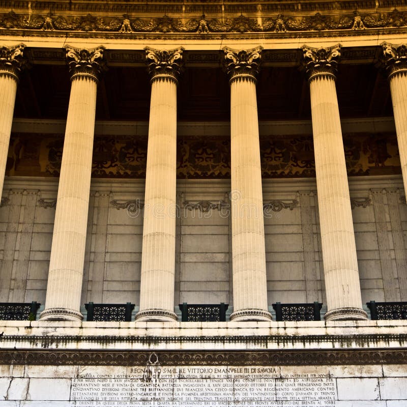 Classic Marble Colonnade, Vittoriano Rome S02 Stock Photo - Image of ...