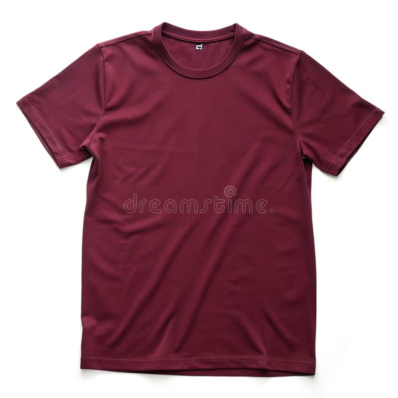 Classic Maroon T-Shirt Isolated on White Background Stock Illustration ...